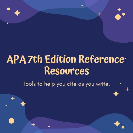APA 7th Edition Reference Resources – OT Research Corner