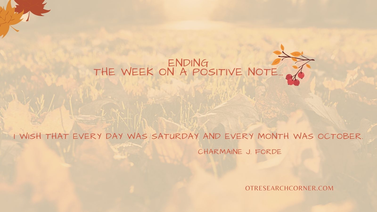 Ending the week on a positive note… – OT Research Corner