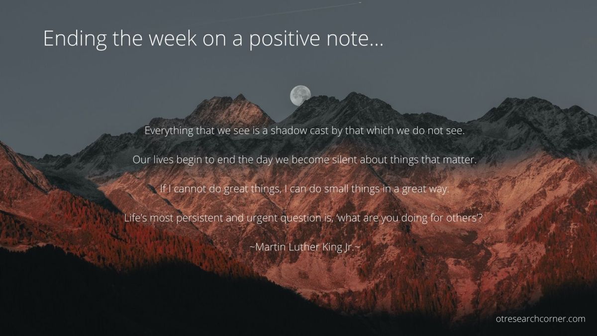 Ending the week on a positive note… – OT Research Corner