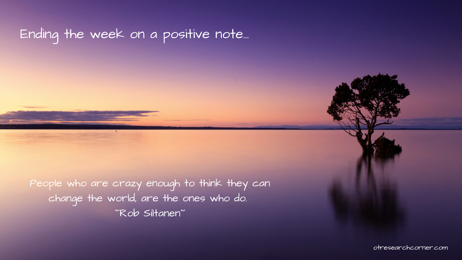 Ending the week on a positive note… – OT Research Corner